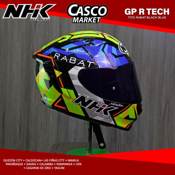 NHK GP R-TECH TITO RABAT FULL FACE SINGLE VISOR MOTORCYCLE HELMET ...