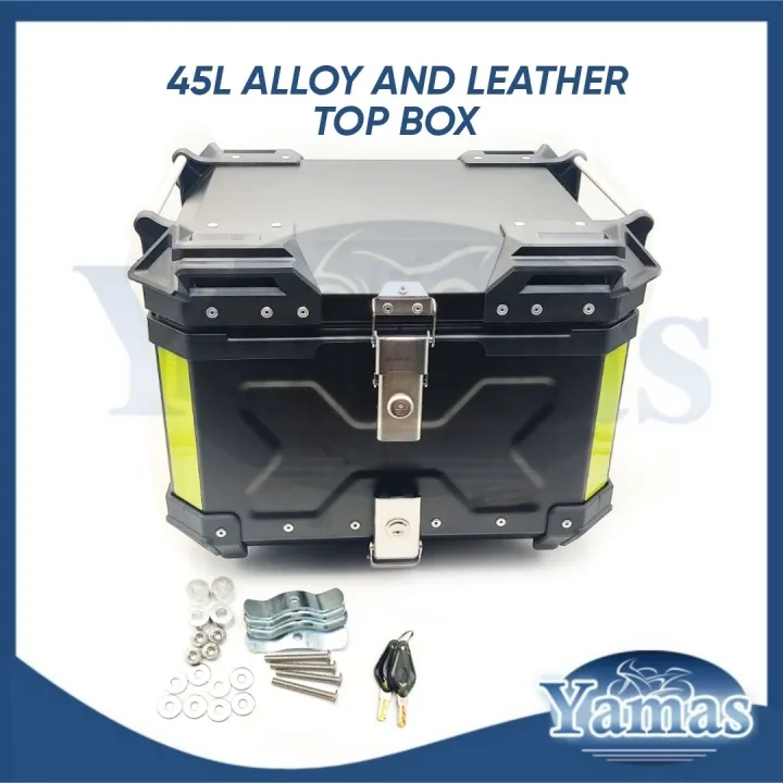 Motorcycle 45 Liters Alloy and Leather Rear Top Box | Lazada PH