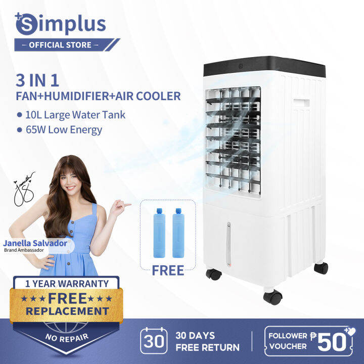 Simplus Air Cooler Air Conditioner Fan Mobile Evaporative Fan Spay Fan 10L Water Tank | Lazada PH