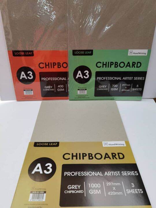 MasterPrint A3 Grey ChipBoard (Artist Series) 400gsm/700gsm/1000gsm | Lazada