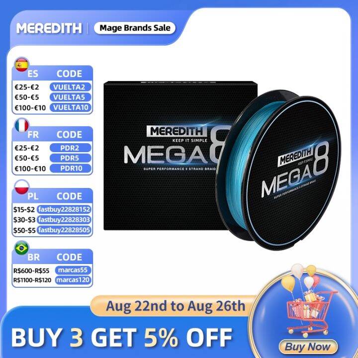[HOT ZIUOWHSHJDS 534] MEREDITH Brand MEGA 8X Fishing Line 150M 8 ...