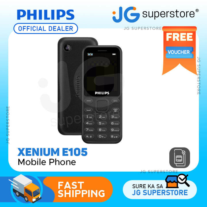 Philips Xenium E105 Basic Mobile Dual Sim / MP3 Player (Black, Blue ...