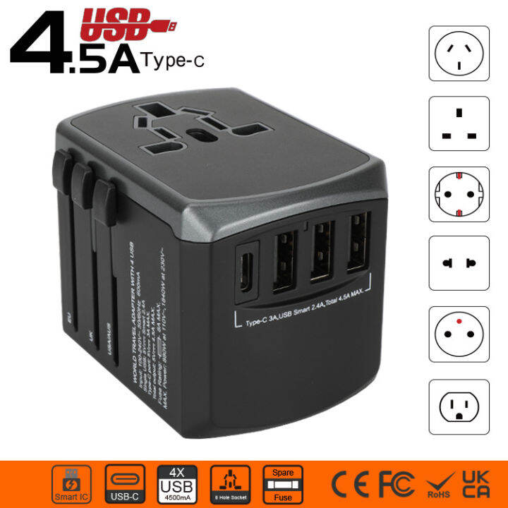 usb Fast Charge Conversion Plug Universal Plug Converter Travel Abroad ...