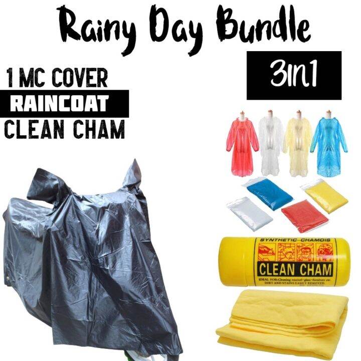 YAMAHA i 125 RAINY DAY BUNDLE 3 IN 1 MOTOR COVER CLEAN RAINCOAT BLACK ...