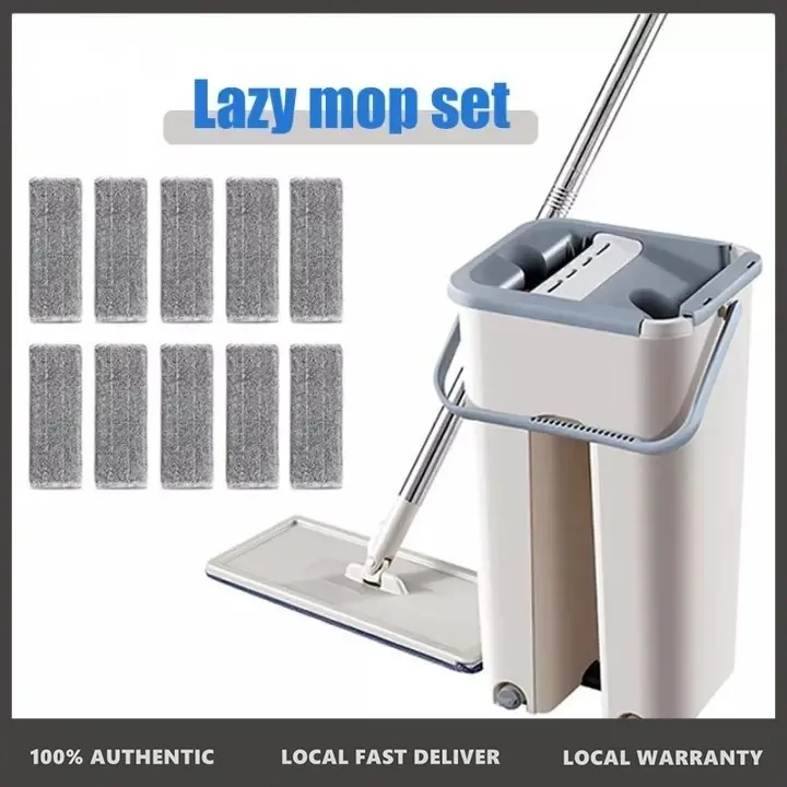 Original Flat Mop Tool Kit 2in1 360 Spin Mop Hand Free Squeeze Dry ...
