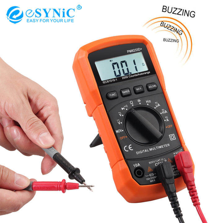 eSYNIC Digital Multimeter 8233D+ 2000 Counts AC DC Current Voltage ...