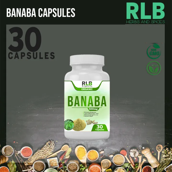 Banaba Capsules 30 pcs Pure Banaba Natural, Organic Lowers Blood Sugar ...