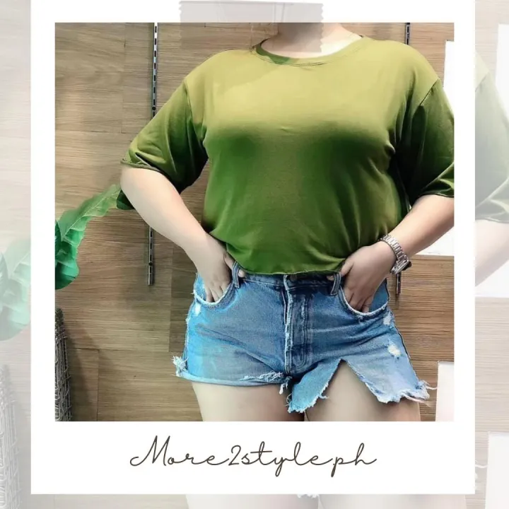Plus size Eca Crop top (army green) | Lazada PH