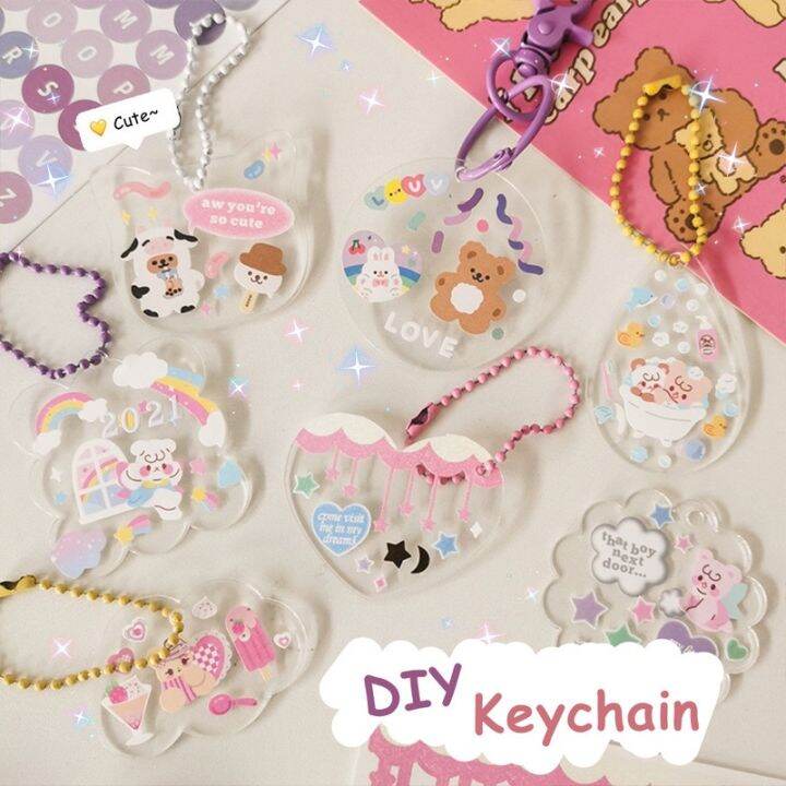 Kawaii DIY Acrylic Keychain Korean Idol Clear Pendant Bag Accessories ...