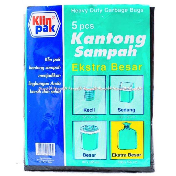 Klin Pak Kantong Sampah Extra Besar 12pcs Plastik Sampah Hitam Ukuran Jumbo 120cmx100cm Klinpack ...