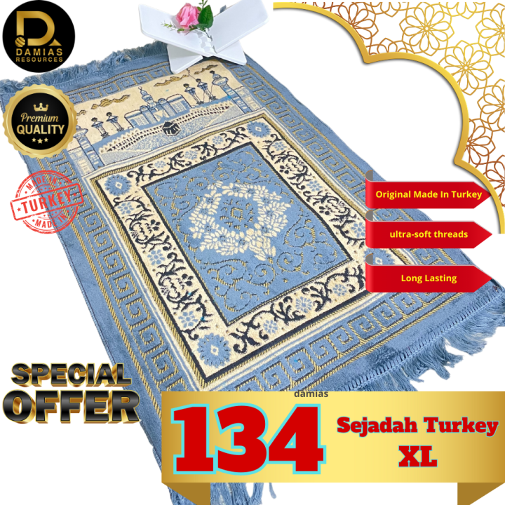 Sejadah Turkey VIP Berkualiti Tinggi 120 CM X 70 CM +/- Kelengkapan ...