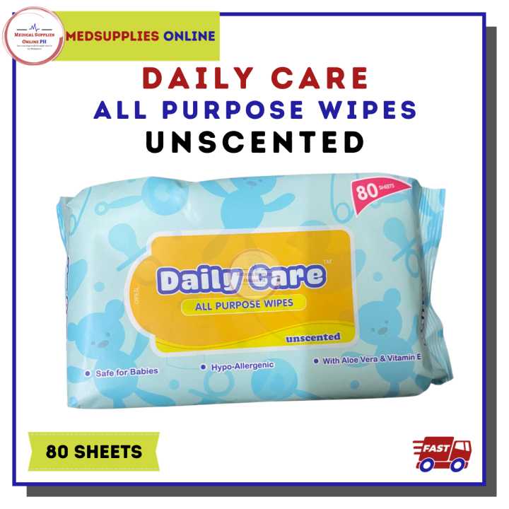 Daily Care All Purpose Wipes Unscented Blue 80s | Lazada PH