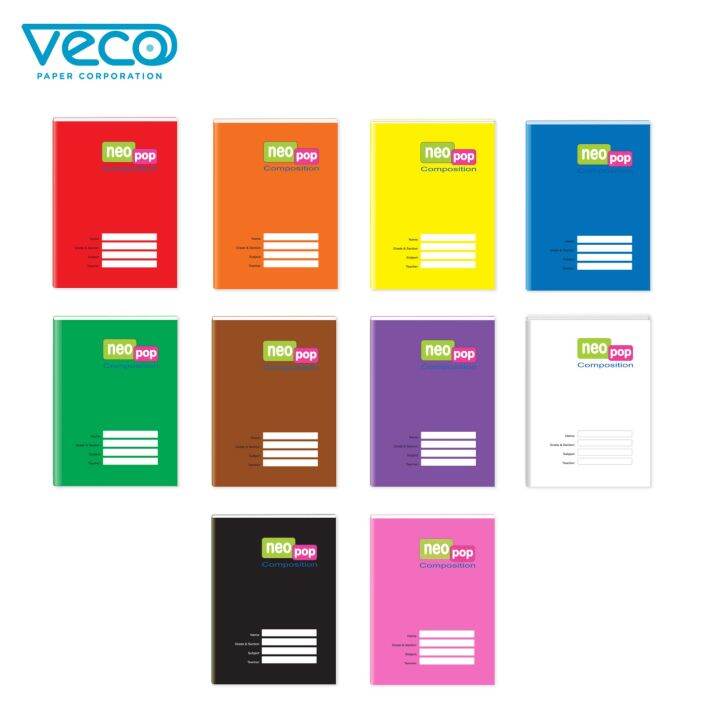 Veco NeoPop Notebook Color Coding with Plastic cover COMPOSITION 80 ...