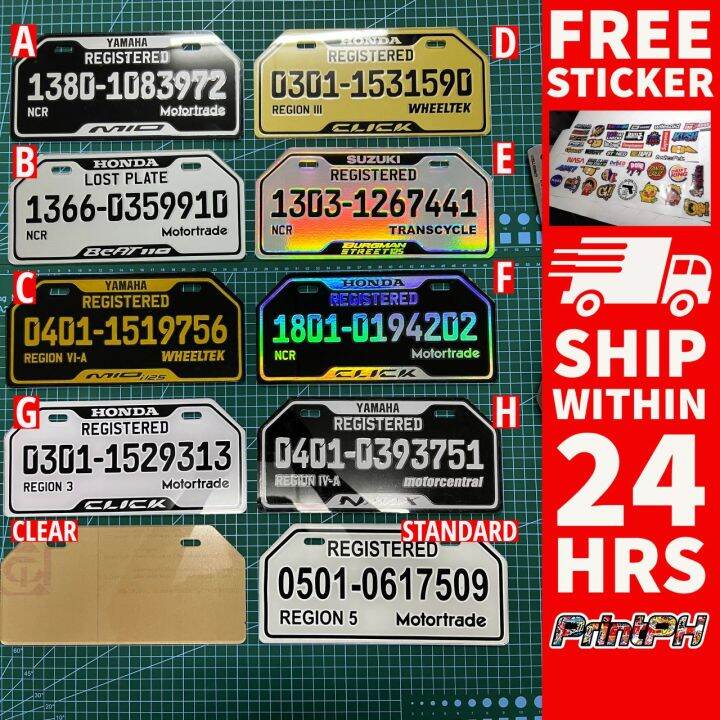 Motorcycle Customized Acrylic Plate Number Available All Design | Lazada PH