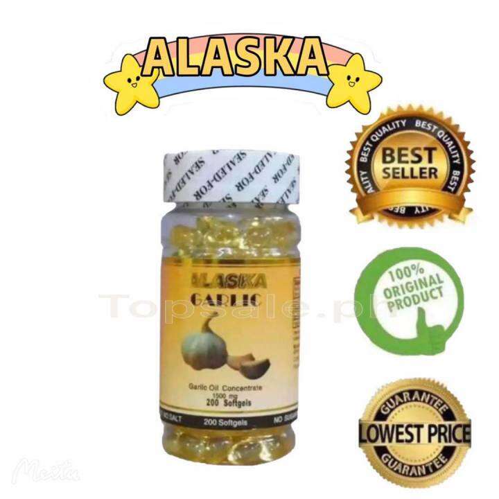 Original Alaska Garlic Oil 1500mg 200 Softgel Softgel Capsule | Lazada PH