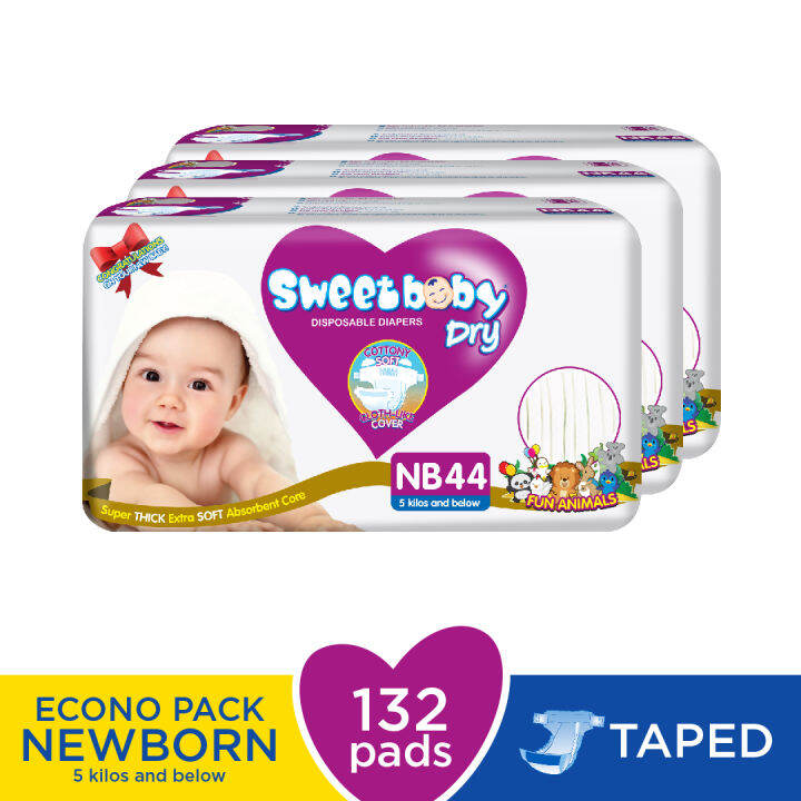 SWEETBABY DRY - ECONO PACK NEWBORN 44s x 3 PACKS | Lazada PH