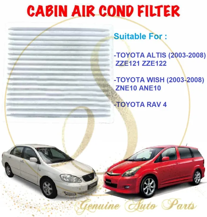 CABIN AIR COND FILTER TOYOTA ALTIS ZZE122 WISH ZNE10 ANE10 2003-2008 87139-52010 | Lazada