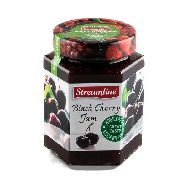 แยมแบล็กเชอร์รี่ Streamline Reduced Sugar Black cherry Fruit Jam 340g ...