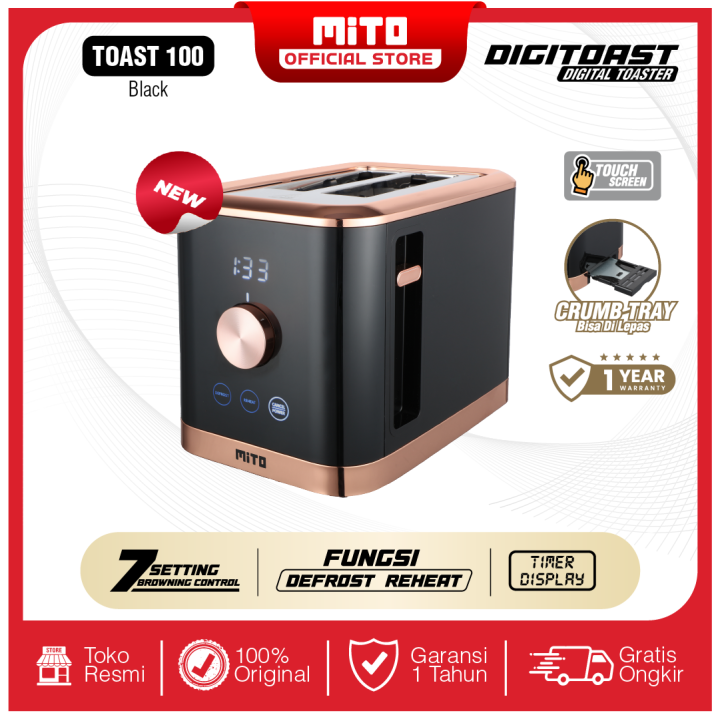MITO Toast 100-Digital Toaster (DIGITOAST)-Touchscreen-Timer Display-7 ...