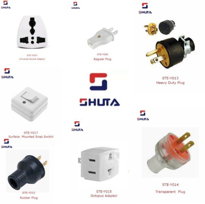 SHUTA HEAVY DUTY PLUG / TRANSPARENT / SWING TYPE /PLAIN / WITH GROUND ...