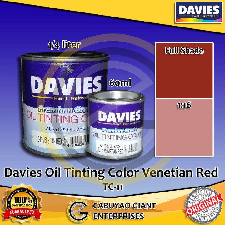 Davies Oil Tinting Color Alkyd and Oil Base TC-11 Venetian Red [ 1/4 ...
