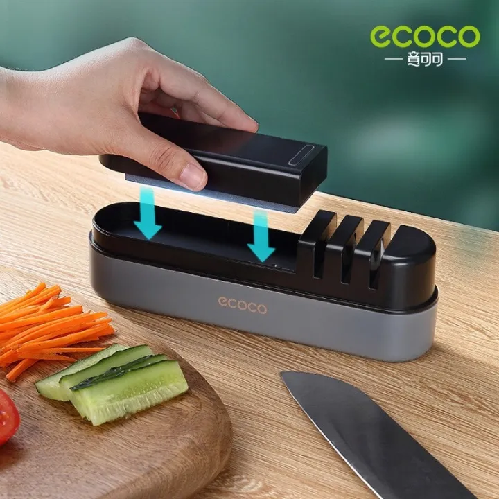 Ecoco Kitchen Knife Sharpener 4-Stage High-precision Handheld Whetstone ...