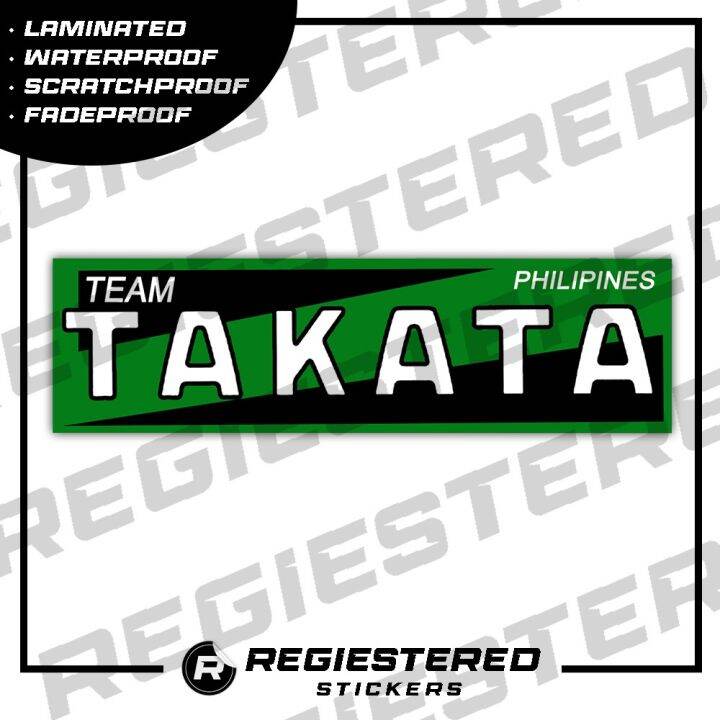 TAKATA Sticker Waterproof Laminated Outdoor Indoor Helmet Motorcycle Bike Car Tumbler | Lazada PH