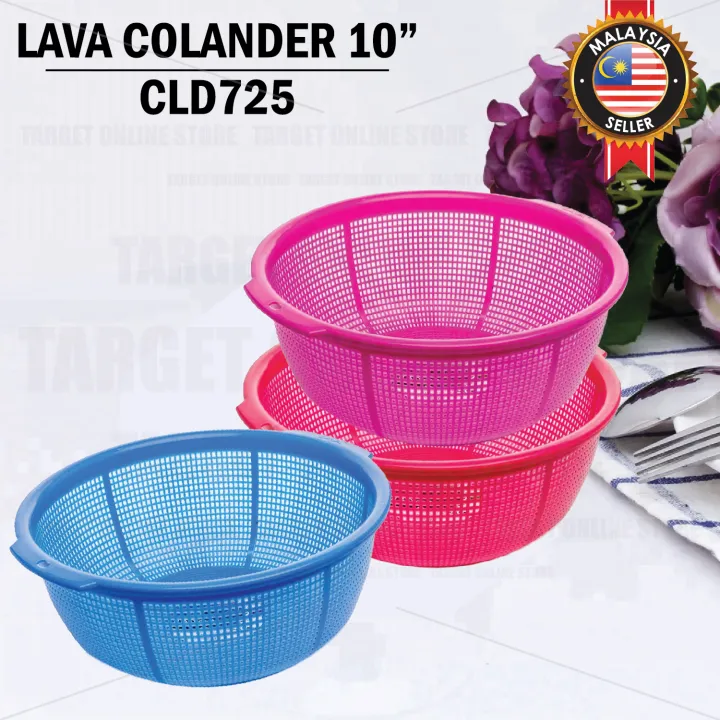 LAVA CLD725 Round Plastic Colander Mesh Basket Strainer Kitchen ...