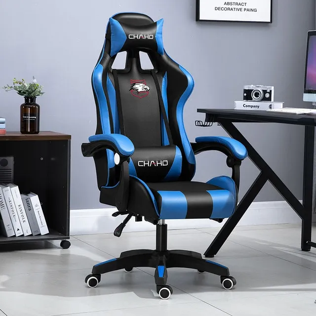 2022 New Computer Chair Green Gaming Chair PU Leather Office Swivel ...