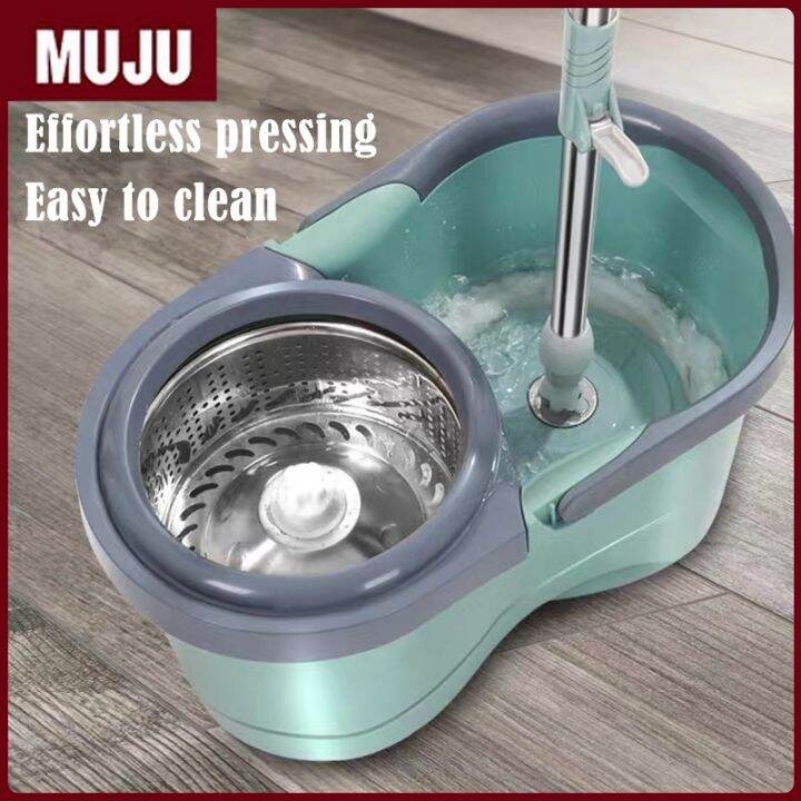 Rotary mop stainless steel head steel rotating bucket mop stainless ...