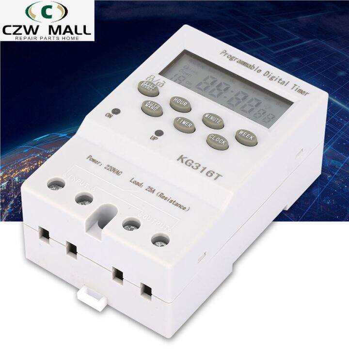 CZW MALL KG316T Digital Timer Switch, a programmable automatic control switch with a voltage of ...