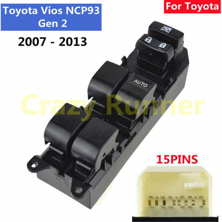 15pin Front Right Electric Power Window Master Switch for Toyota Vios ...