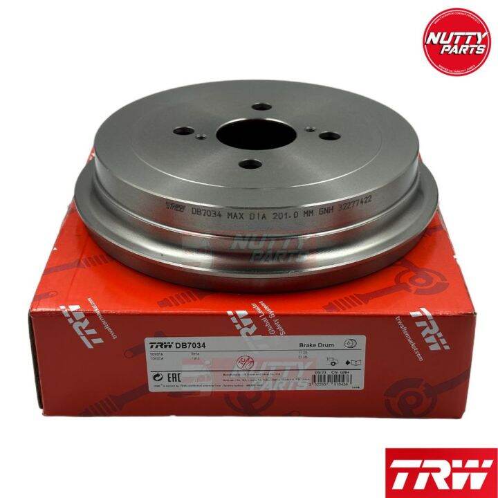TRW จานดรัมเบรคหลัง TOYOTA VIOS 07-12 / YARIS 08-12 NCP91 NCP93 DB7034 | Lazada.co.th