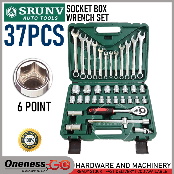 ''SRUNV'' BOX SOCKET WRENCH SET - 37PCS | Lazada
