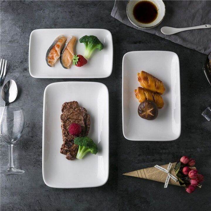Porcelain Rectangle Plate Swallow Dish Plate 1pcs Food Serving Ceramic ...