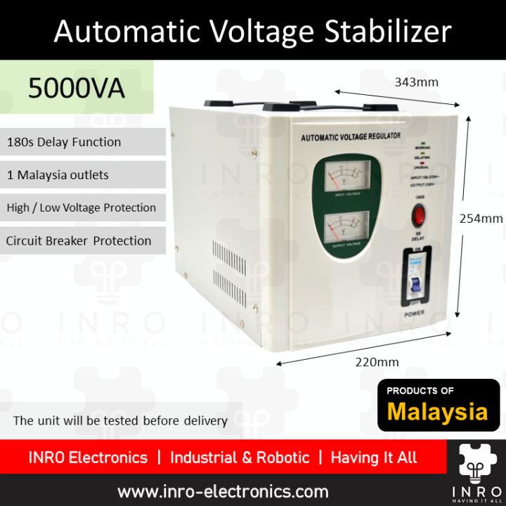 Automatic Voltage Regulator / Stabilizer, AVR, 5000VA (5000W) | Lazada