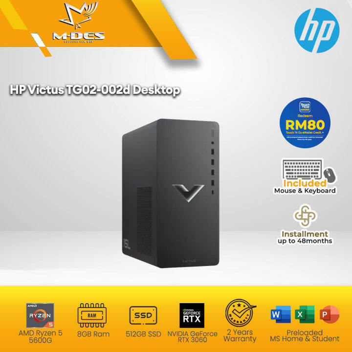 HP Victus TG02-0020D 15L Gaming Desktop PC (AMD Ryzen 5 5600G, 8GB RAM ...