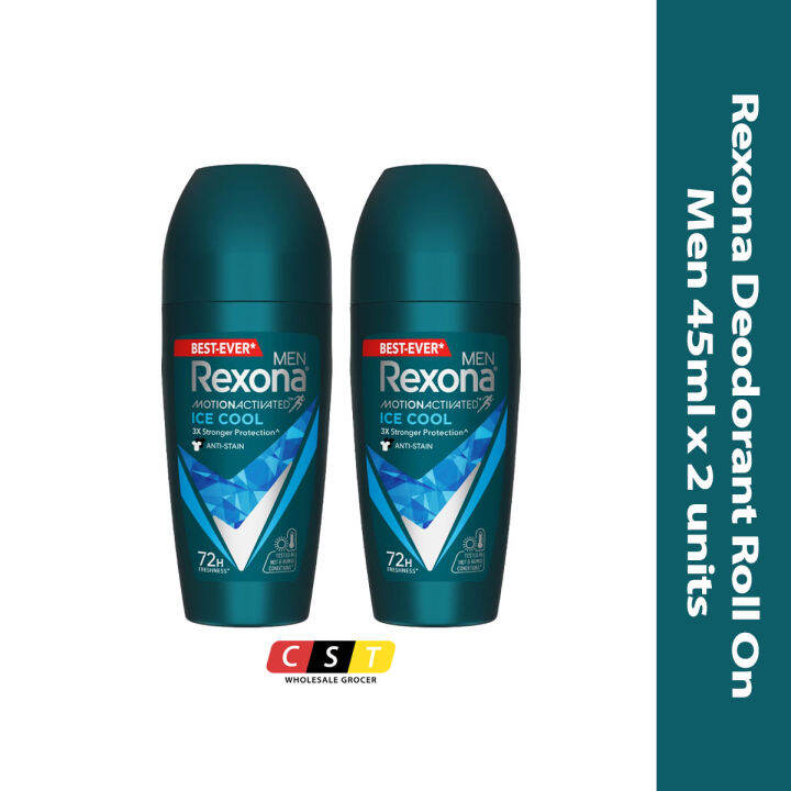Rexona Men Ice Cool Roll On Deodorant 45 ml X 2 UNITS | Lazada