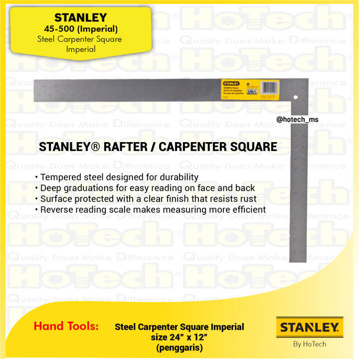 STANLEY 45-500 (Imperial) | Steel Carpenter Square Imperial | Pengukur | Lazada Indonesia