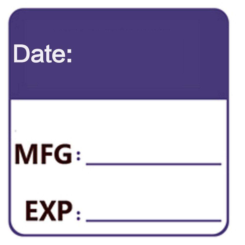 500ชิ้น/ม้วนฉลากเขียนสติกเกอร์ MFG และ EXP ผลิตและหมดอายุพิมพ์วันที่ ...