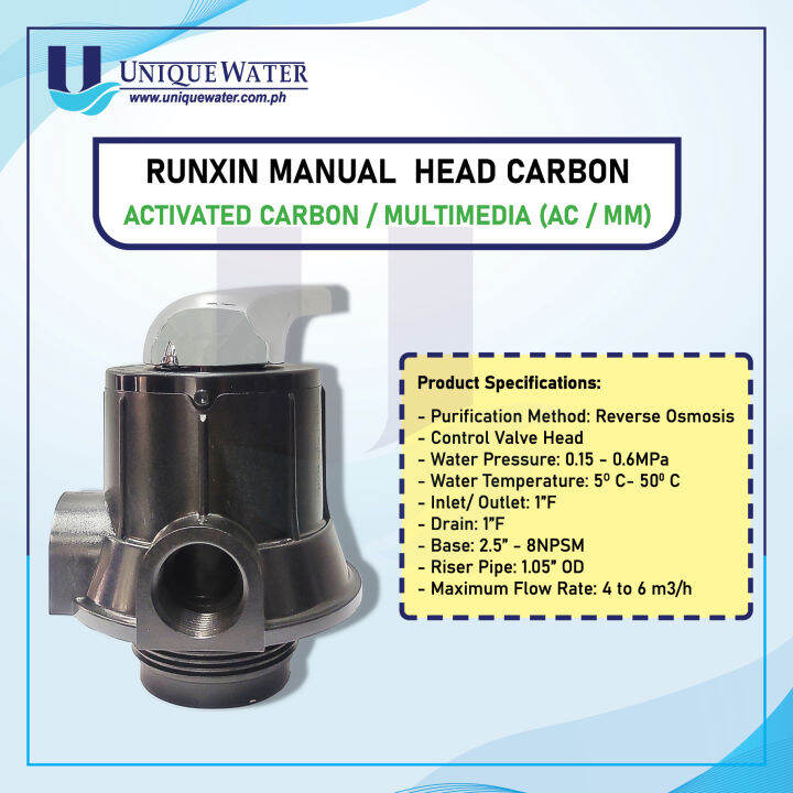 RUNXIN Manual Multimedia Head - Activated Carbon (Control Valve Head ...