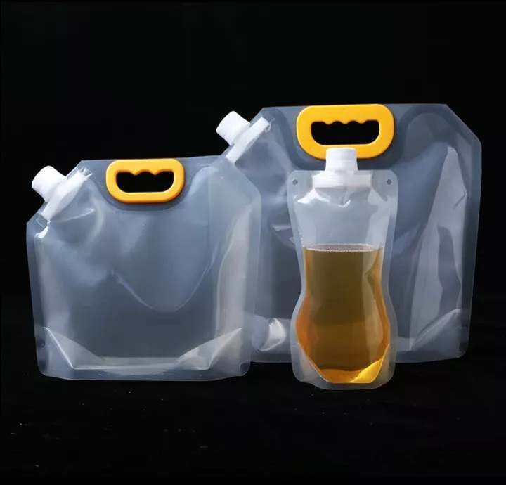 5 liter Transparent Plastic Bags spout pouch with handle foldable Spout ...