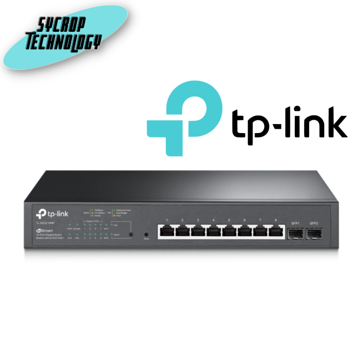 สวิตช์ TP-LINK TL-SG2210MP JetStream 10-Port Gigabit Smart Switch with ...