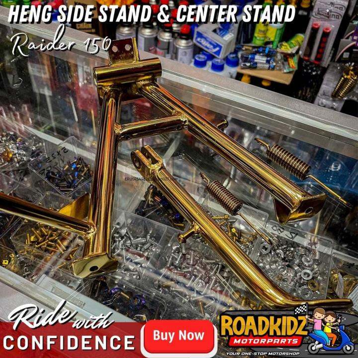 motor of Motorcycle rider HENG SIDE STAND CENTER STAND FOR RAIDER 150 ...