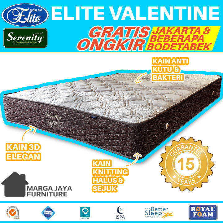 Kasur Spring Bed ELITE serenity 180 cm.Marga Jaya | Lazada Indonesia