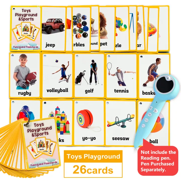 Toys Playground Sports Cognitive English Flash Card Children Montessori ...