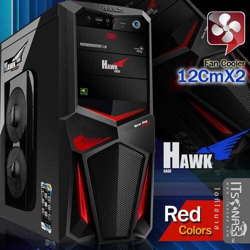 ITSONAS Computer case Hawk (Black-Red) | Lazada.co.th