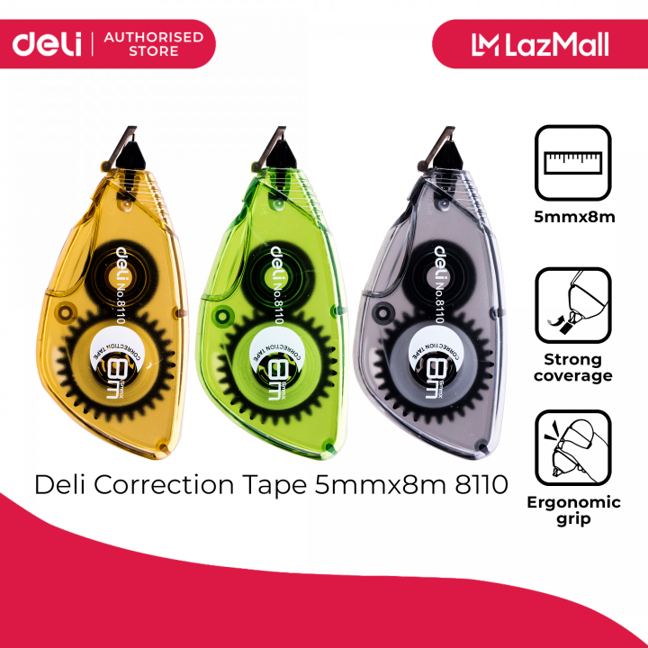 Deli Correction Tape 5mmx8m 8110 [798110] | Lazada PH