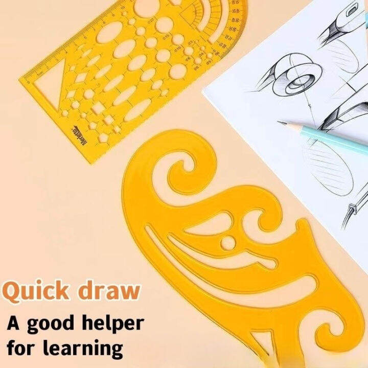 Drawing Template Ruler Stencil Mechanical Oval Various Shapes Rulers ...