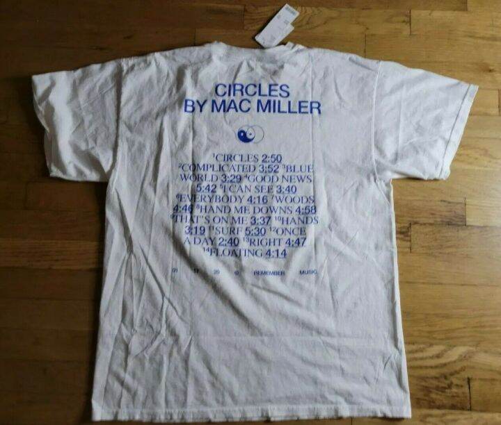 Mac Miller Circles Merchandise White Tee Shirt T-Shirt Sz Large New Nwt ...